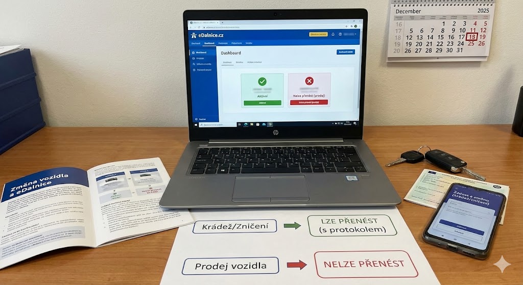 Změna vozidla během platnosti eDalnice: co lze a co nelze